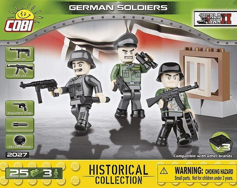 Cobi 3 tyska WW2 soldater, militär gubbar för Lego bl.a.