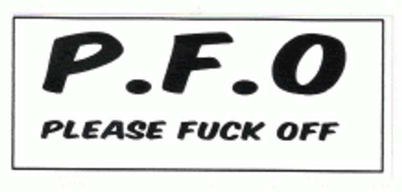 "P.F.O..." 70x30mm