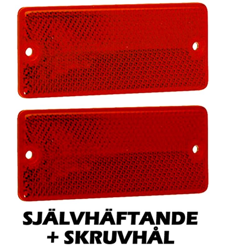 Röda reflexer 90x40mm, 2st