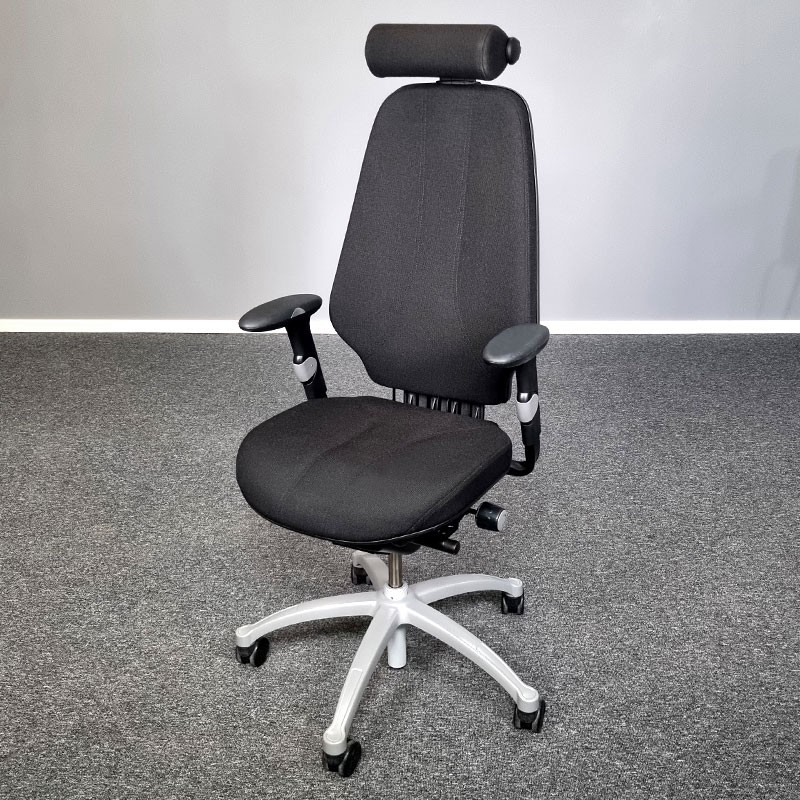 Begagnade kontorsstolar RH Logic 400 svarta armstöd | BBS Möbler