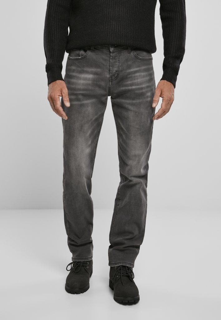 Black stone washed jeans men