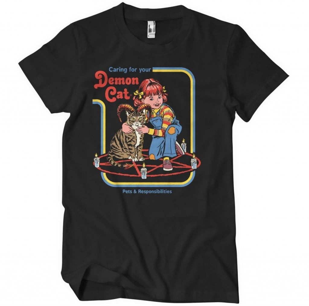 Caring For Your Demon Cat T-Shirt | Oddsailor.com