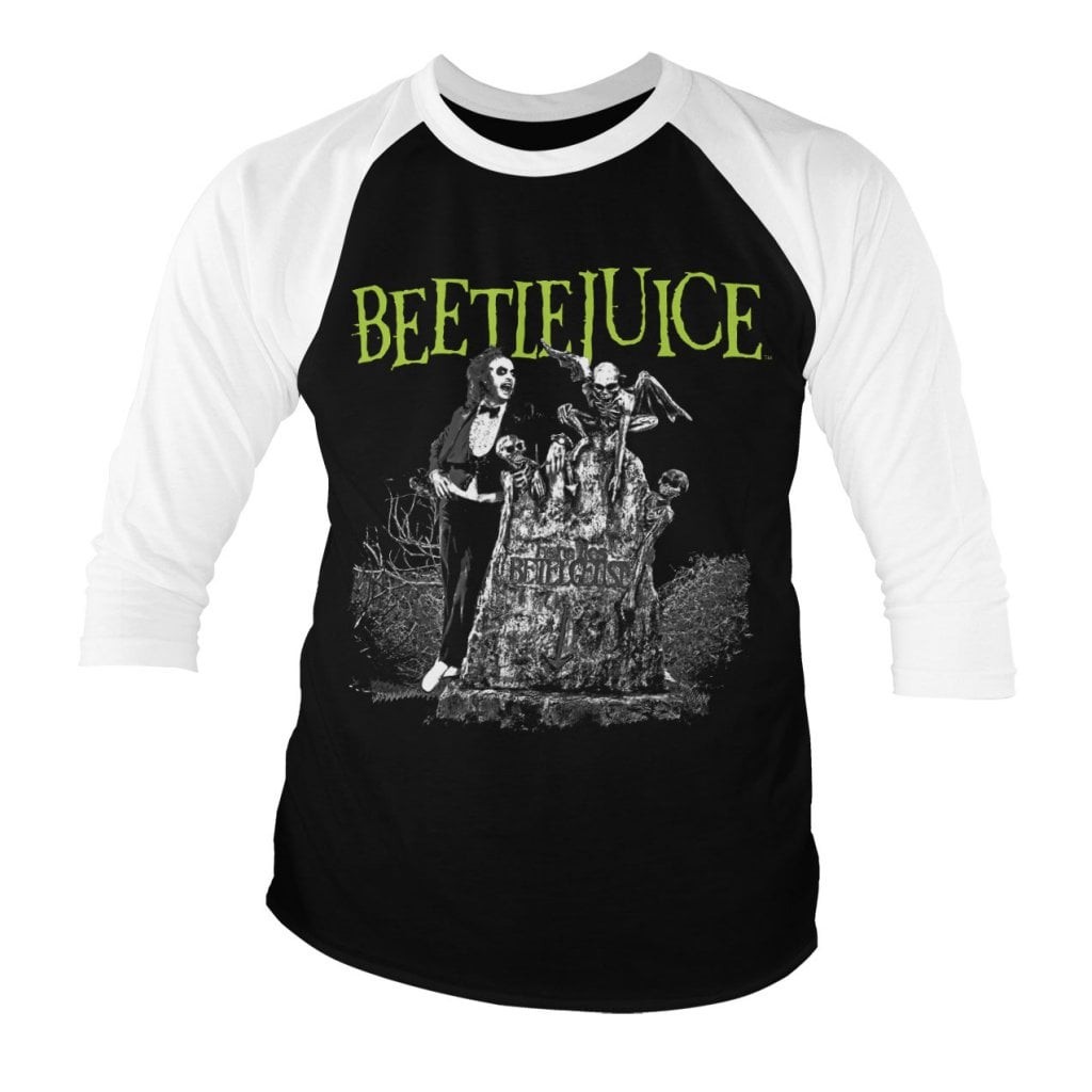 Beetlejuice headstone baseball 3/4 tee
