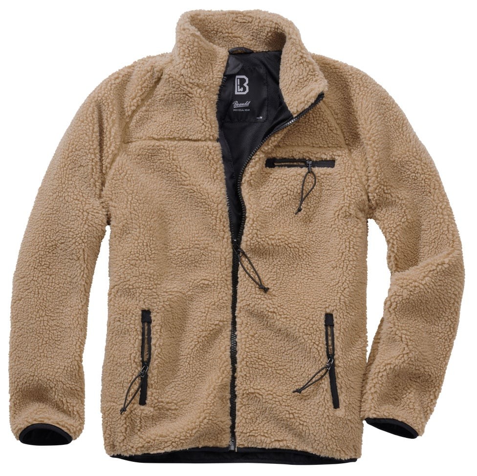 Beige fleecejacka teddy - herr