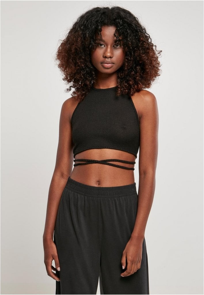 Ladies Rib Trapeze Cropped Top