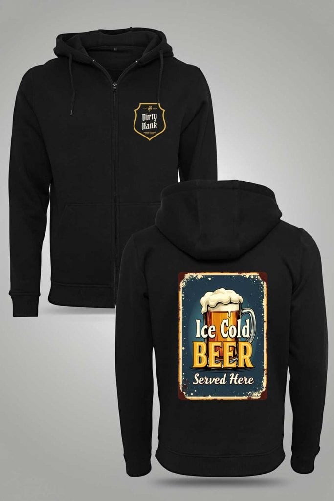 Ice cold beer served here - zipped hoodie