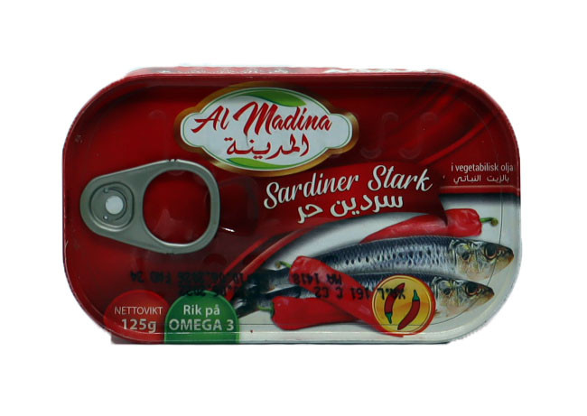 AlMadina Sardiner i Olja Stark 50x125g