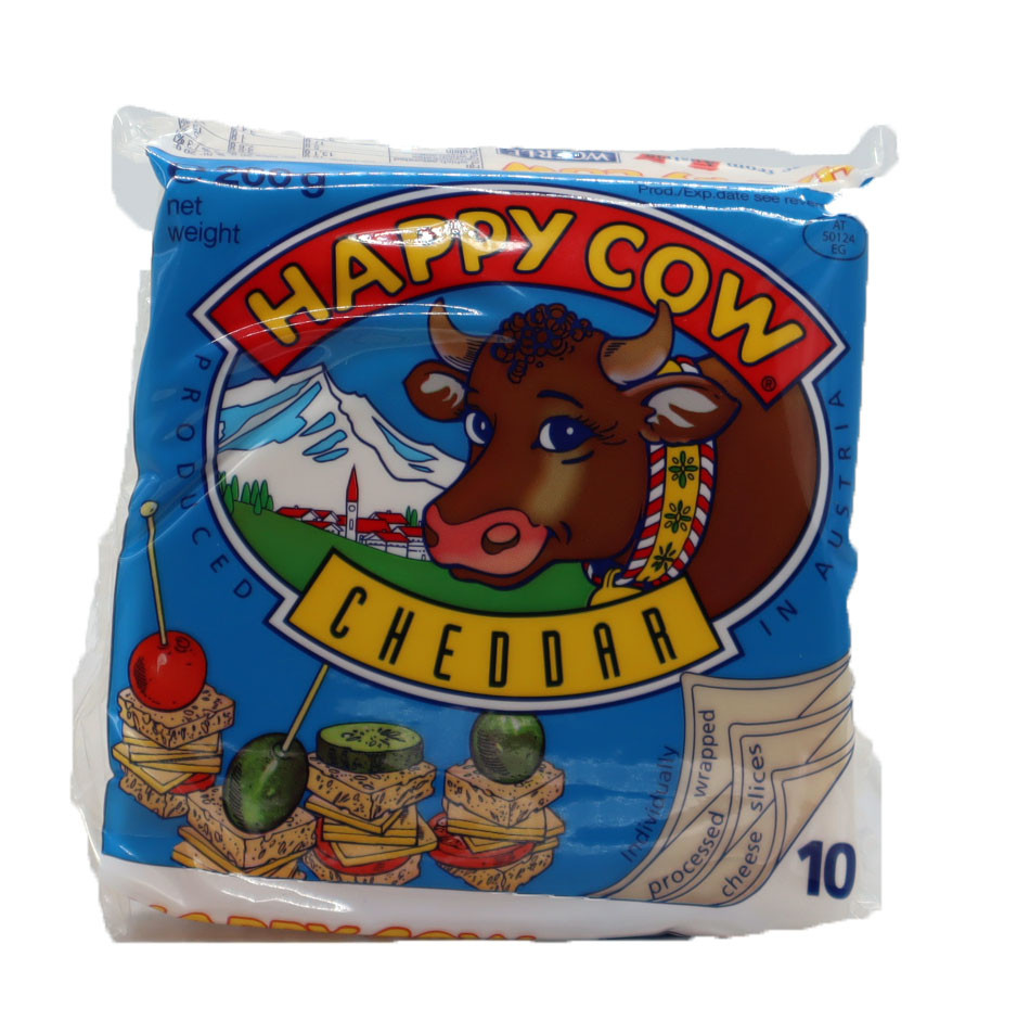 Happy Cow Skivad Ost Cheddar 24x200g