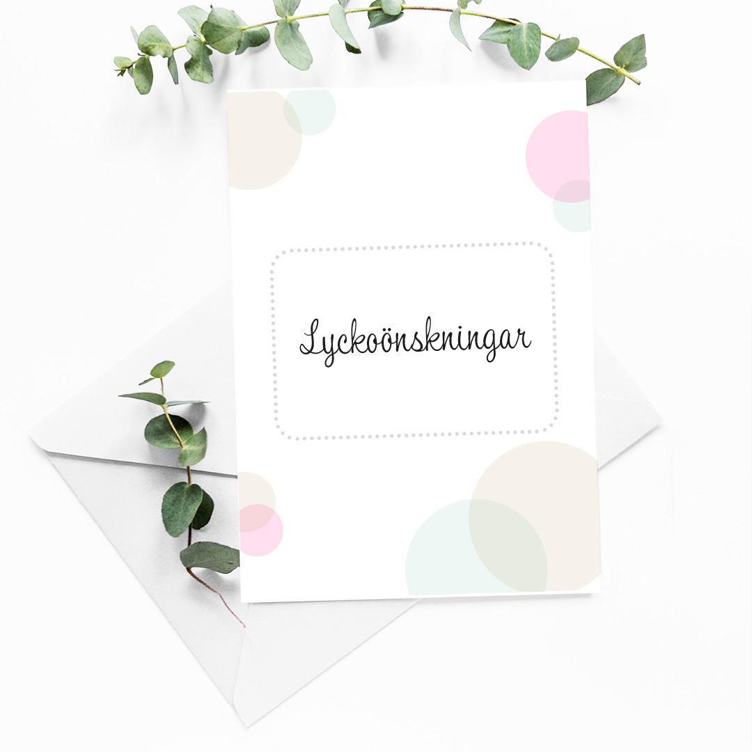 Lyckoönskningar, kort med kuvert