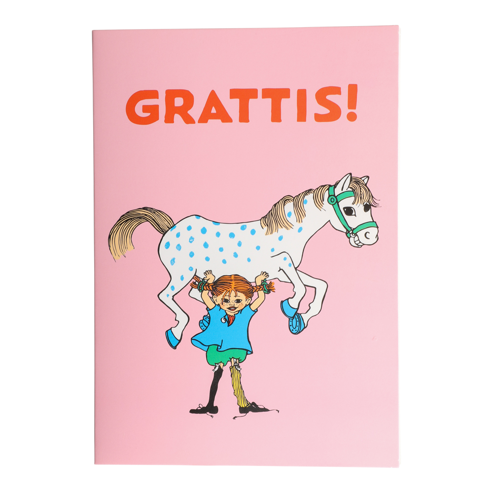 Grattiskort, Pippi Långstrump, med kuvert