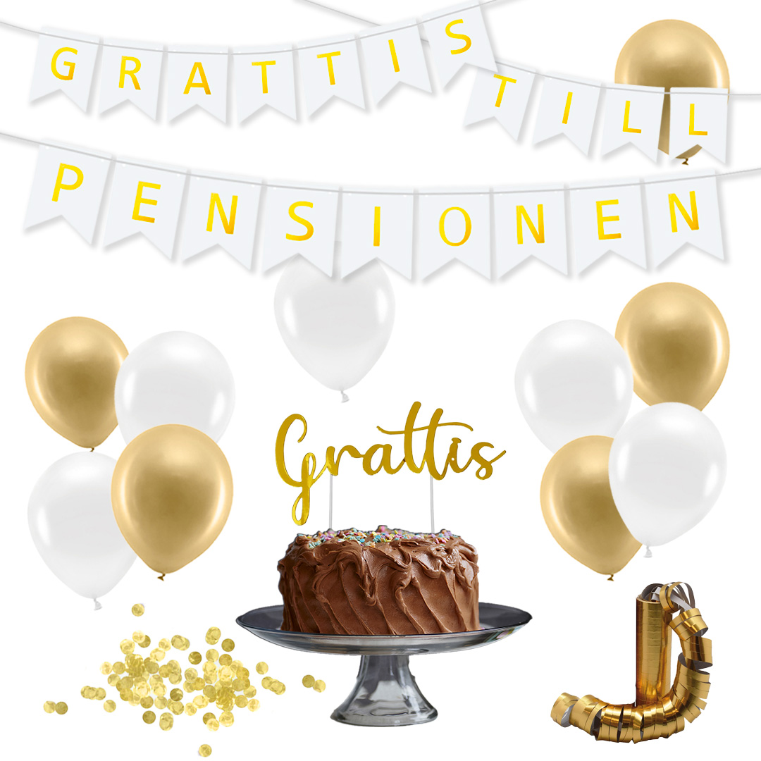 Grattis till Pensionen, Dekorationspaket Guld