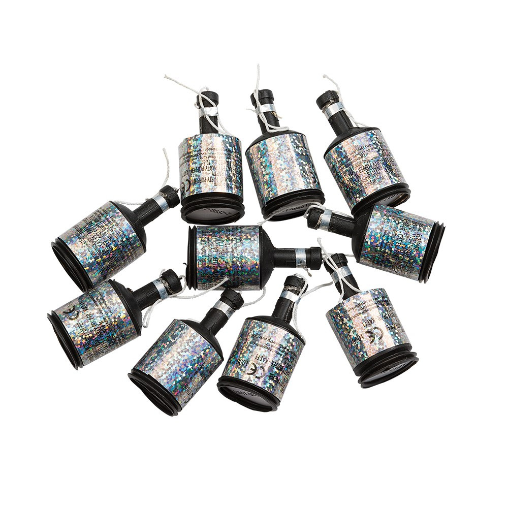 Partypoppers, silver, 8-pack