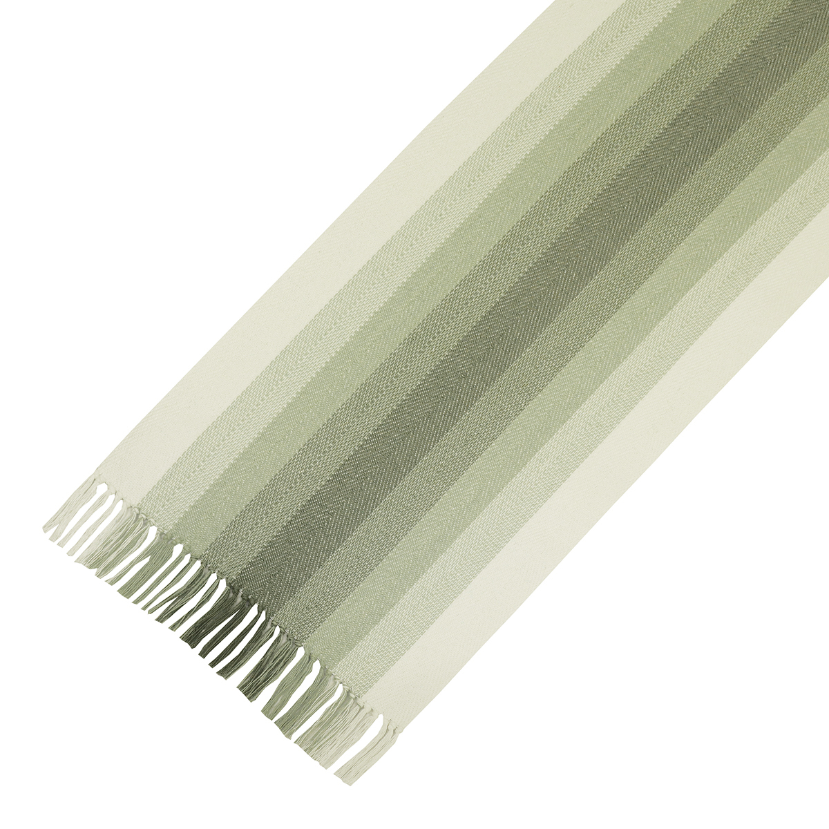 Hilma grön bordslöpare 35x120 cm – Löpare med fransar