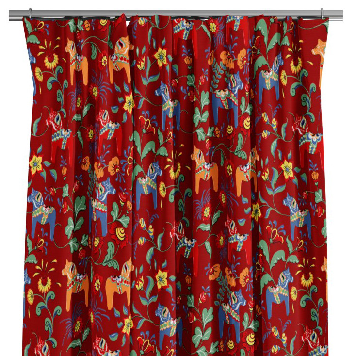 Leksand röd gardiner - nordisktextil.se