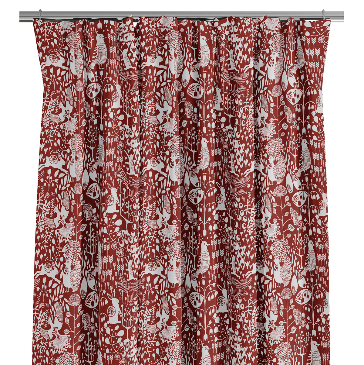 Fýri röd gardiner | nordisktextil.se