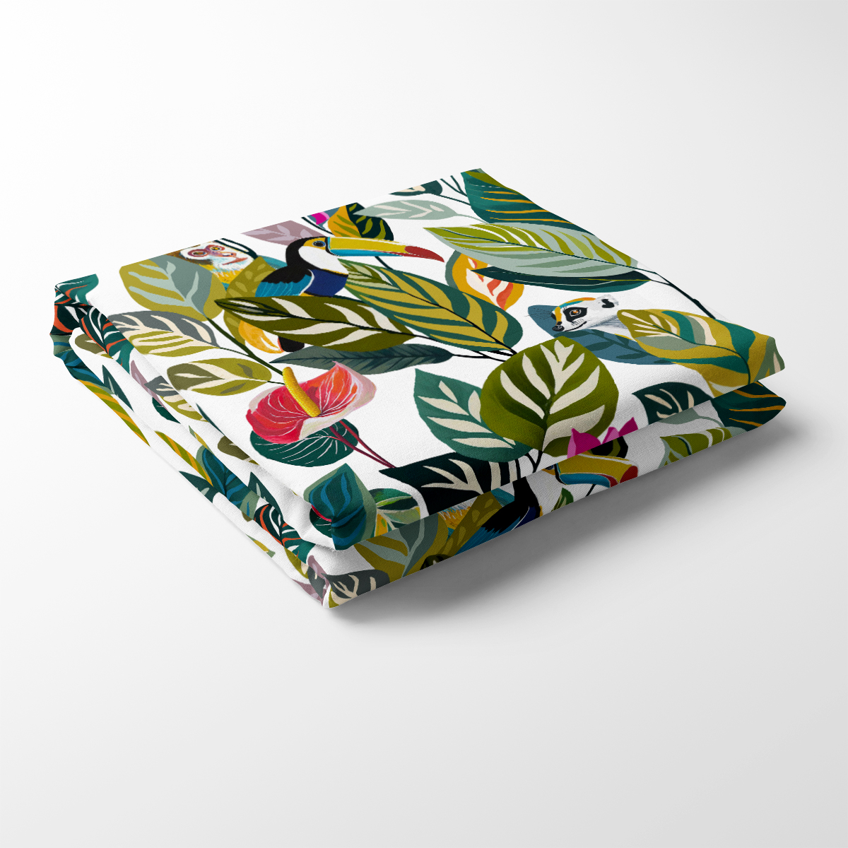 Happy Fauna bordsduk – Tropisk design för en livfull dukning