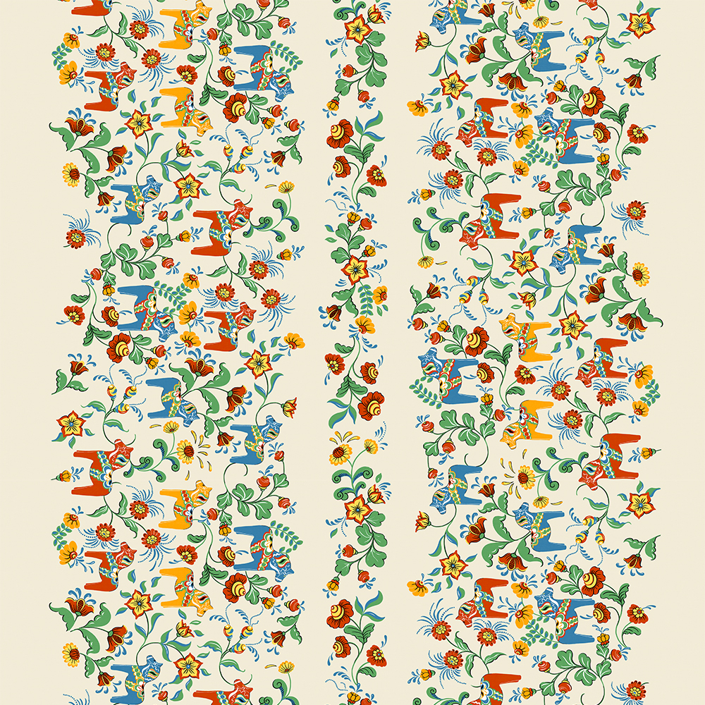 Leksand bård beige tyg | nordisktextil.se