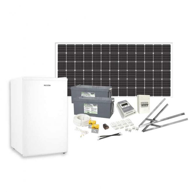 Solcellspaket 200W med 12V 110L Kylskåp 12 Volt