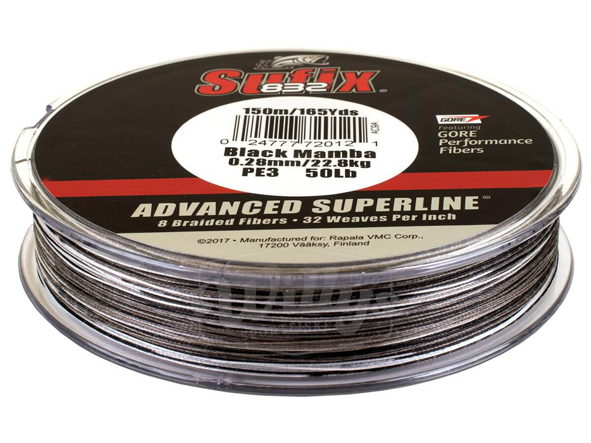 Sufix 832 Braid - 150m - Black Mamba
