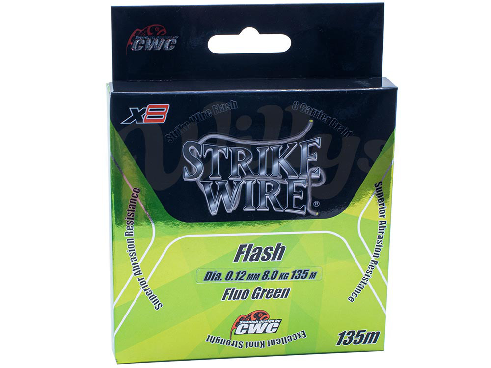 Strike Wire X8 Flash - 135m - Fluo Green - 0,16mm
