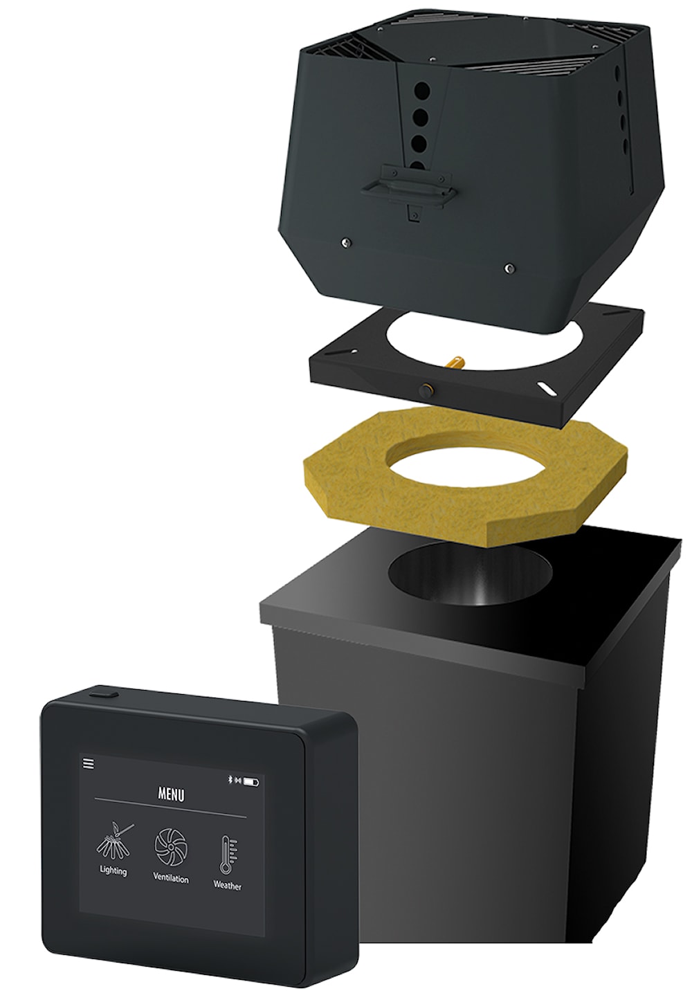 Exodraft paket 5 RSV 12 - Öppen eldstad murad skorsten