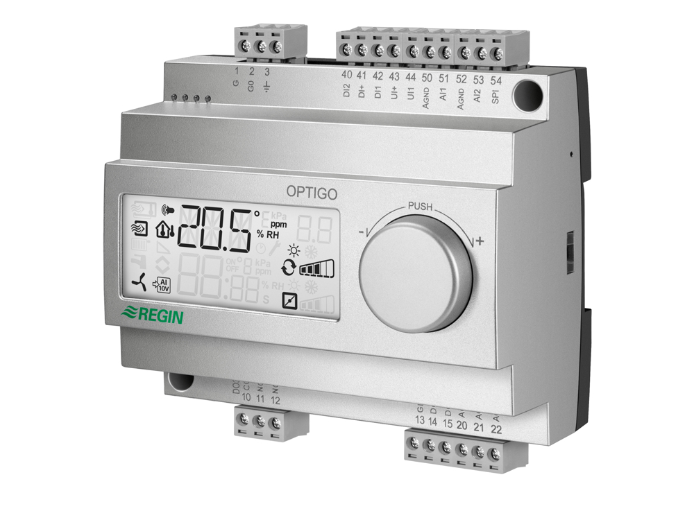 Regin OPTIGO OP10 230V rumsregulator DIN-skena