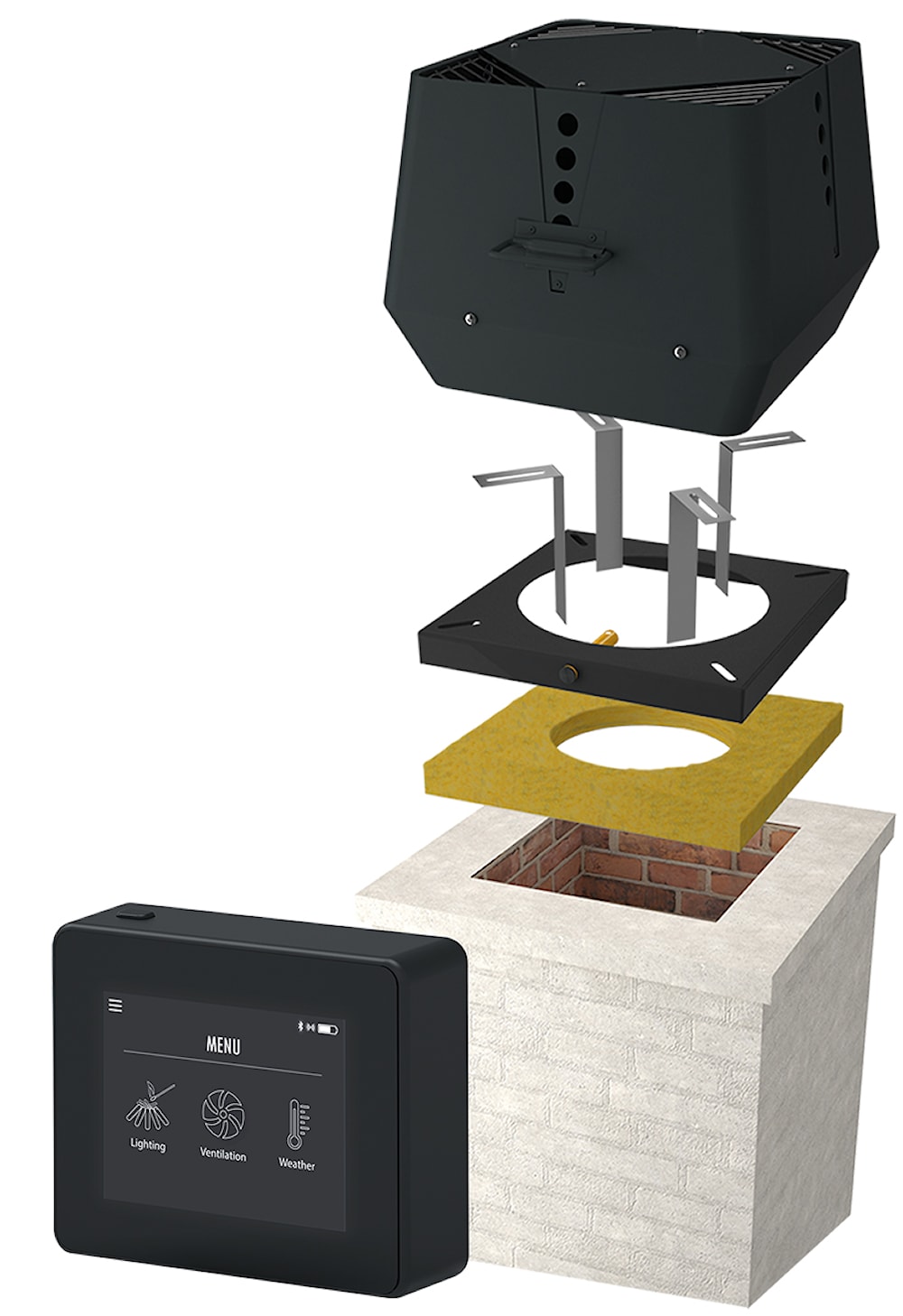 Exodraft paket 3 RSV 9 - Stängd eldstad murad skorsten