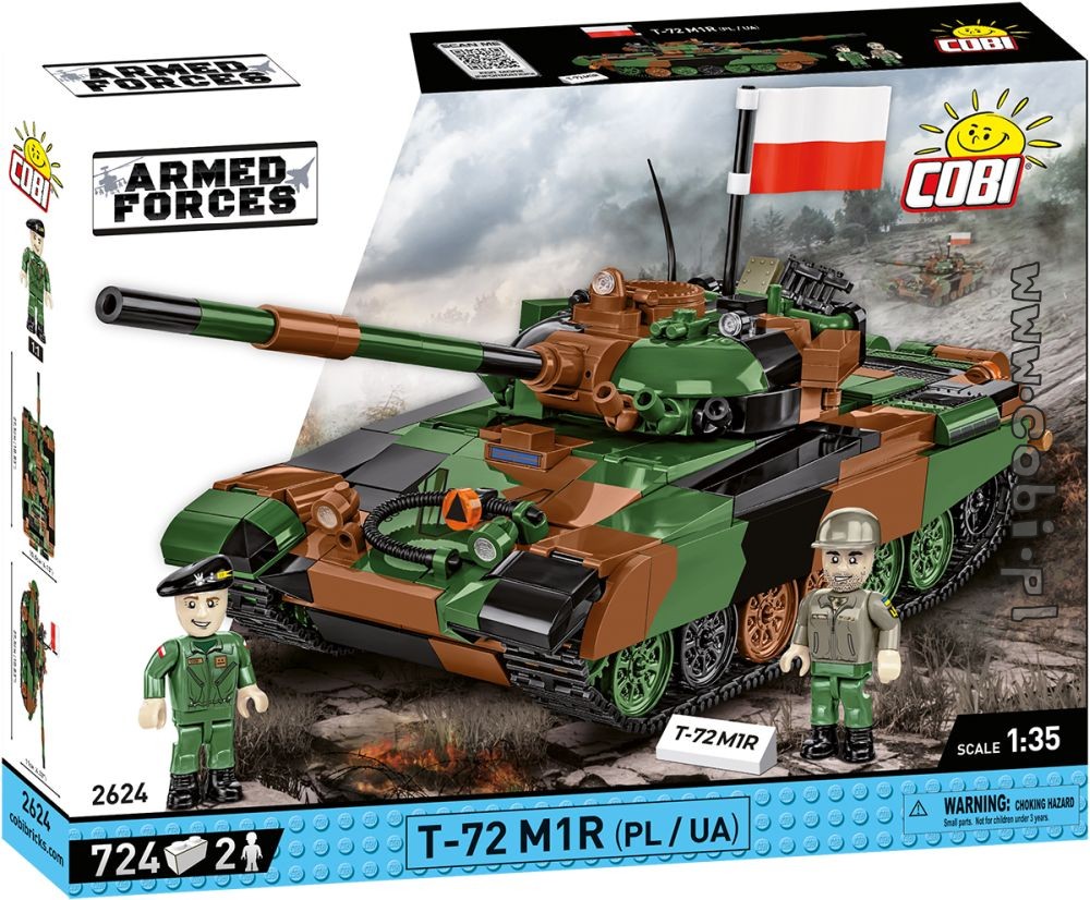 Cobi T-72 M1R Stridsvagn i skala 1:35 med polska & ukrainska flaggor