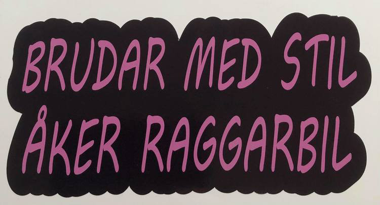 Brudar med stil åker raggarbil Dekal