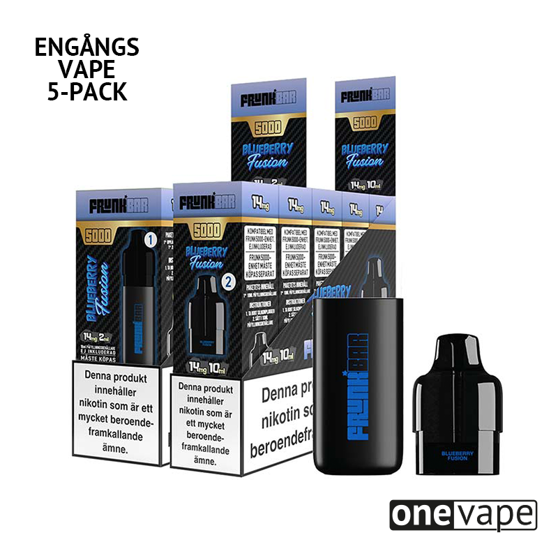 Frunk 5000 Engångs Vape - Blueberry Fusion (5-Pack)
