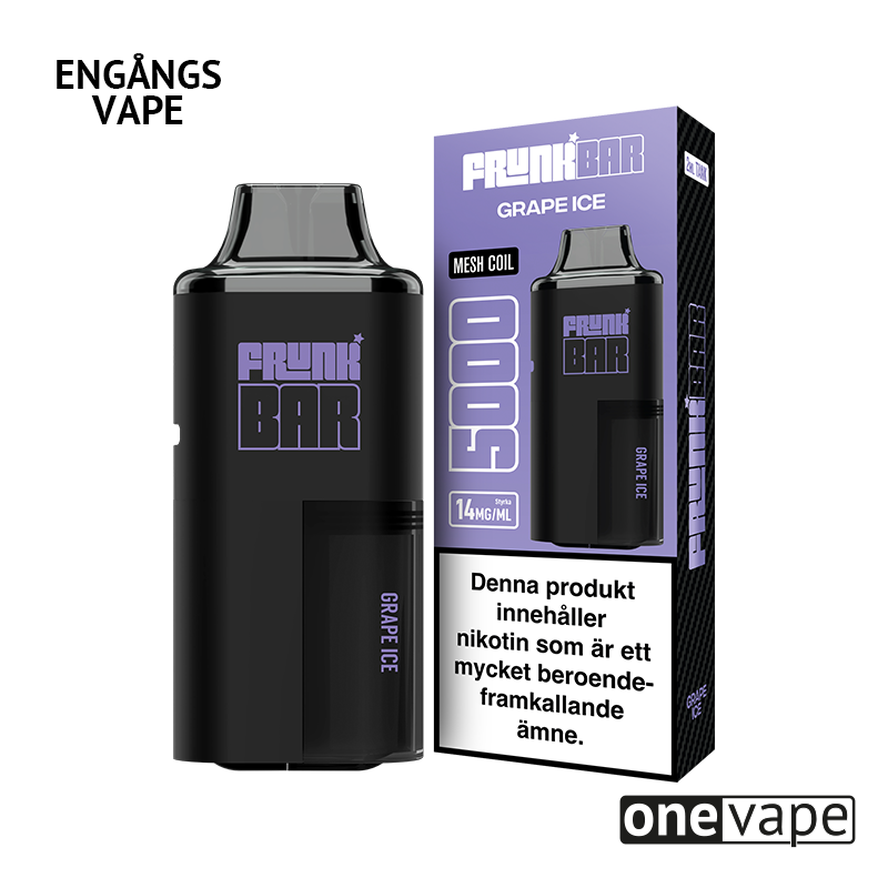 Frunk 5000 Engångs Vape - Grape Ice