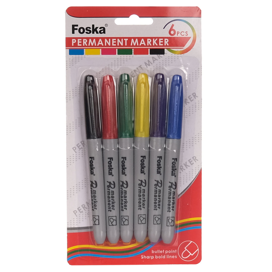 Permanent marker 6-pack