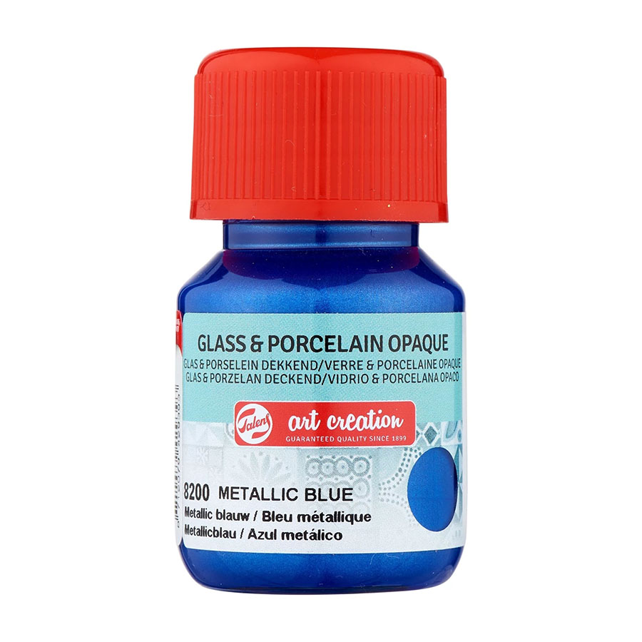 Metallic Blue Opak glasfärg och porslinsfärg 30 ml