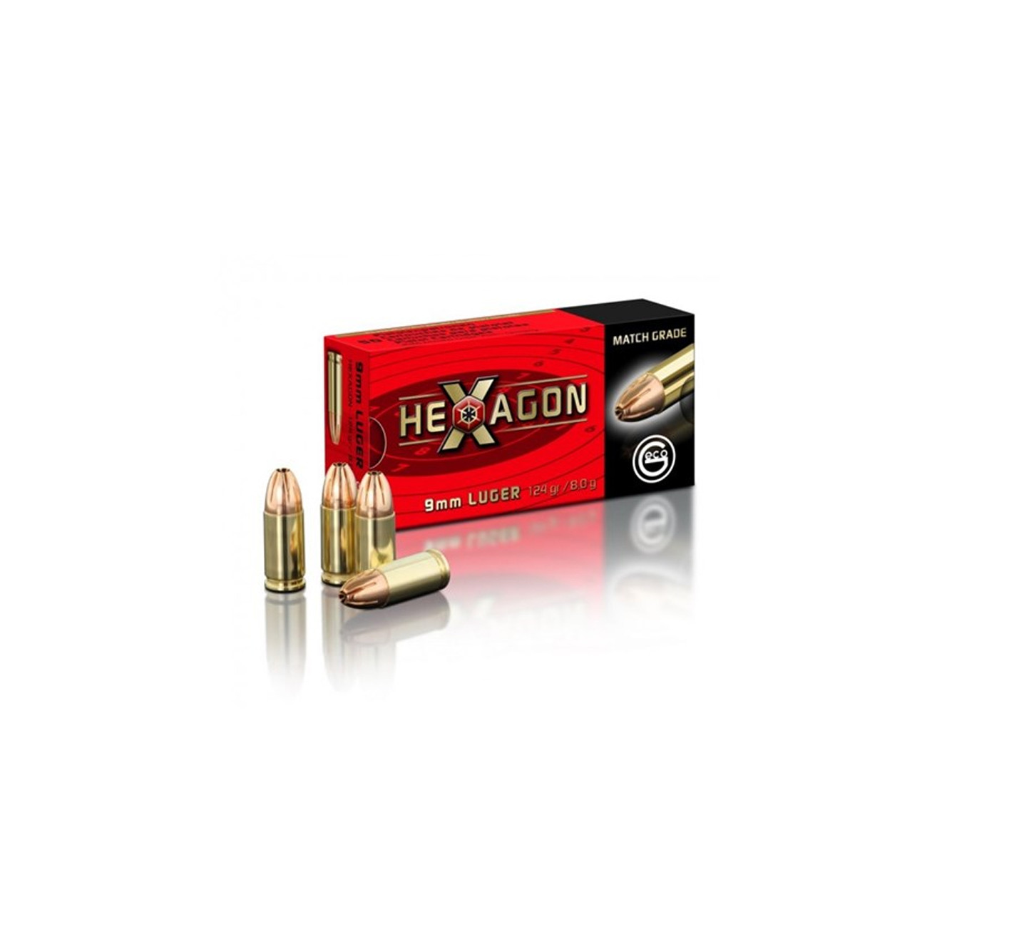 CTG 9MM LUGER GECO HEXAGON 8.0G 50PC