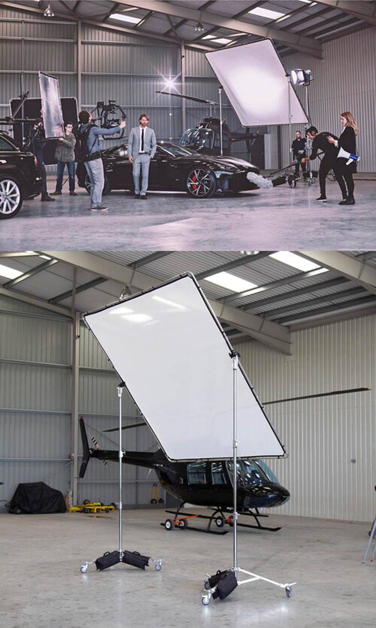 Stor diffusor med ram och stativ