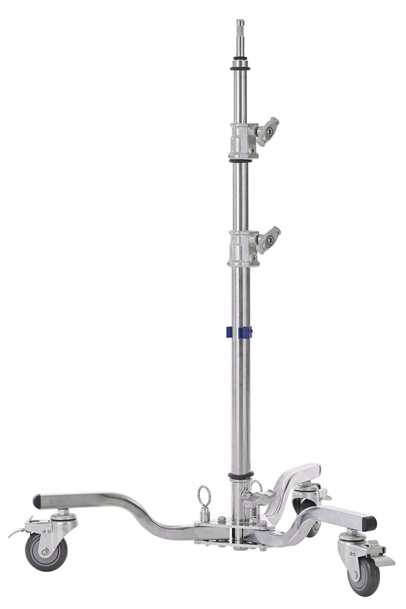 Belysningsstativ med hjul och låg bas