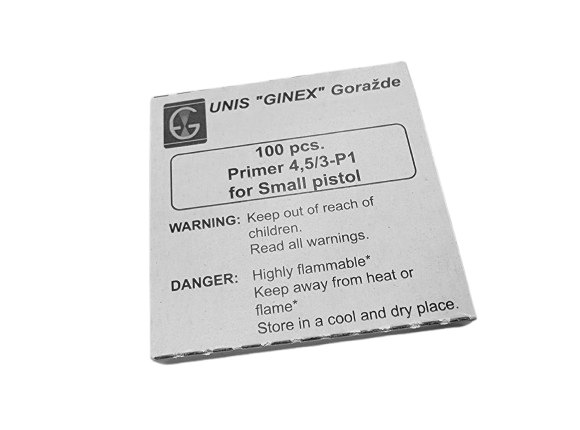 GINEX, Primer 4,5/3-P1 for .38 Special - 100 ASK