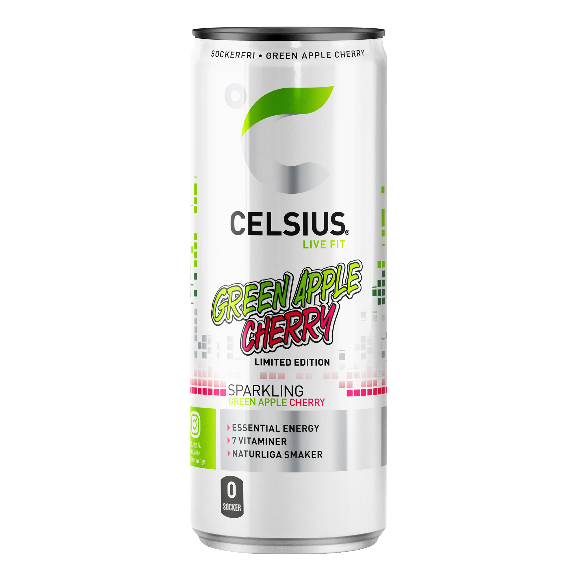 24 x Celsius Green Apple Cherry 355 ml