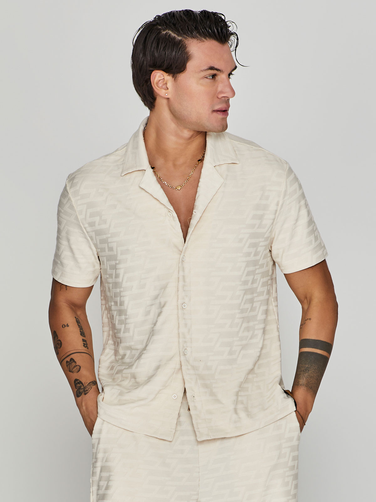 Towelling Shirt Ecru