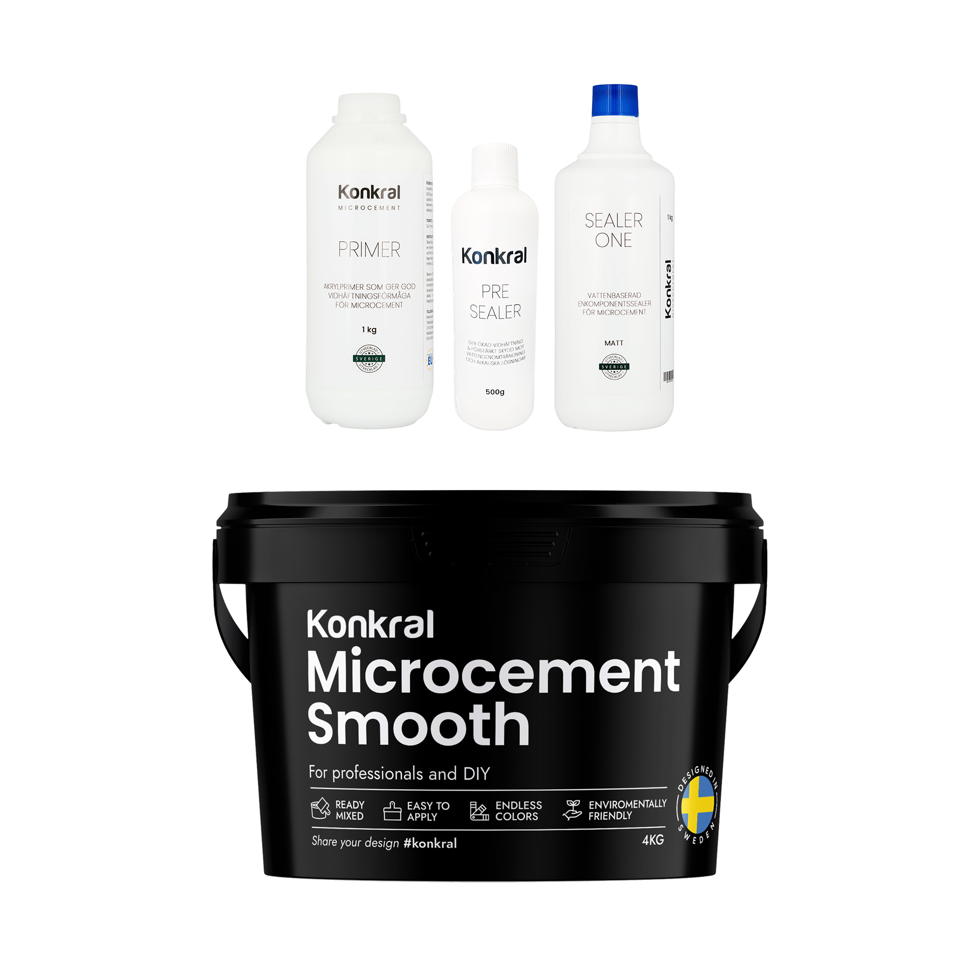 Microcement färdigt paket 10 kvm med Sealer One