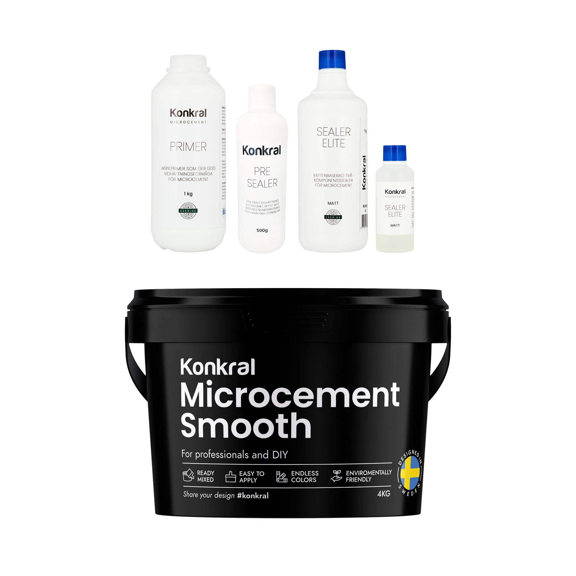 Microcement färdigt paket 10 kvm med Sealer Elite