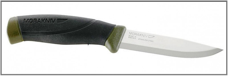 Svensk arbetskniv & militärkniv från Mora med gummigrepp