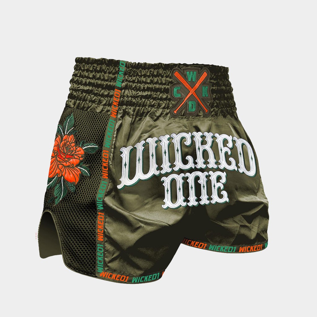 Wicked1 Bandido Olive Thaiboxningsshorts | Perfekt för träning ...