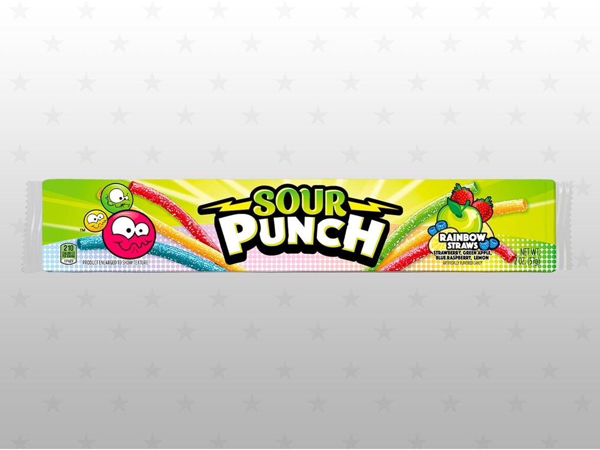 Sour Punch Straw Rainbow 24st/förp