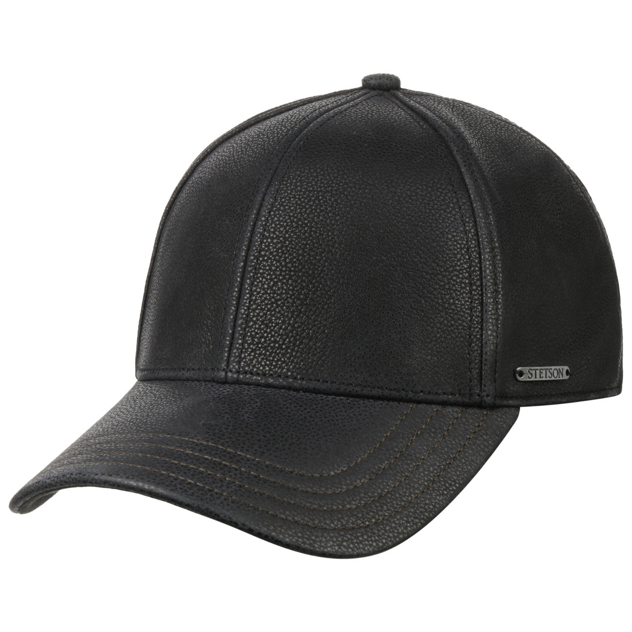 Stetson Leather Cap Black | Läderkeps
