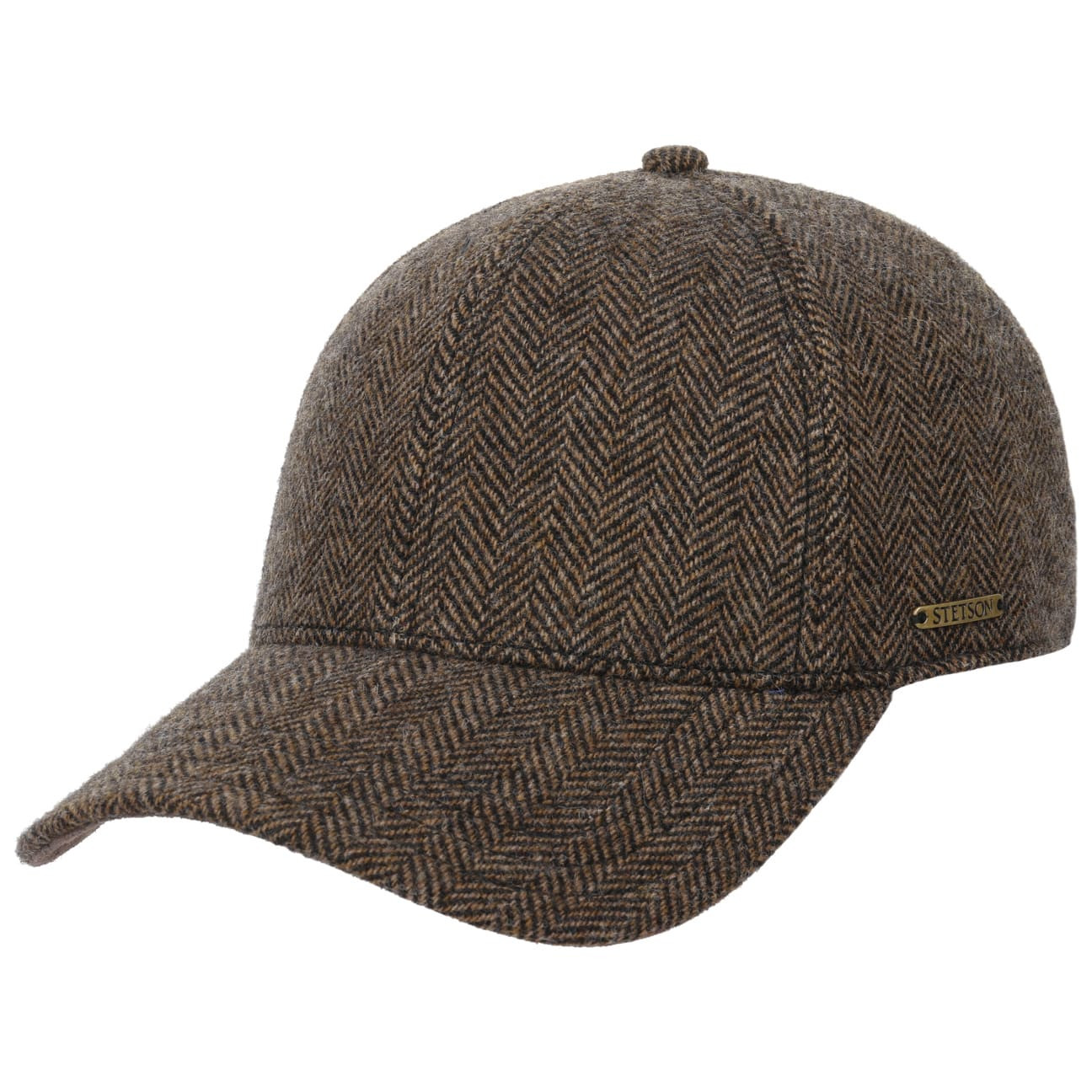 Stetson Baseball Cap Wool Herringbone Brown