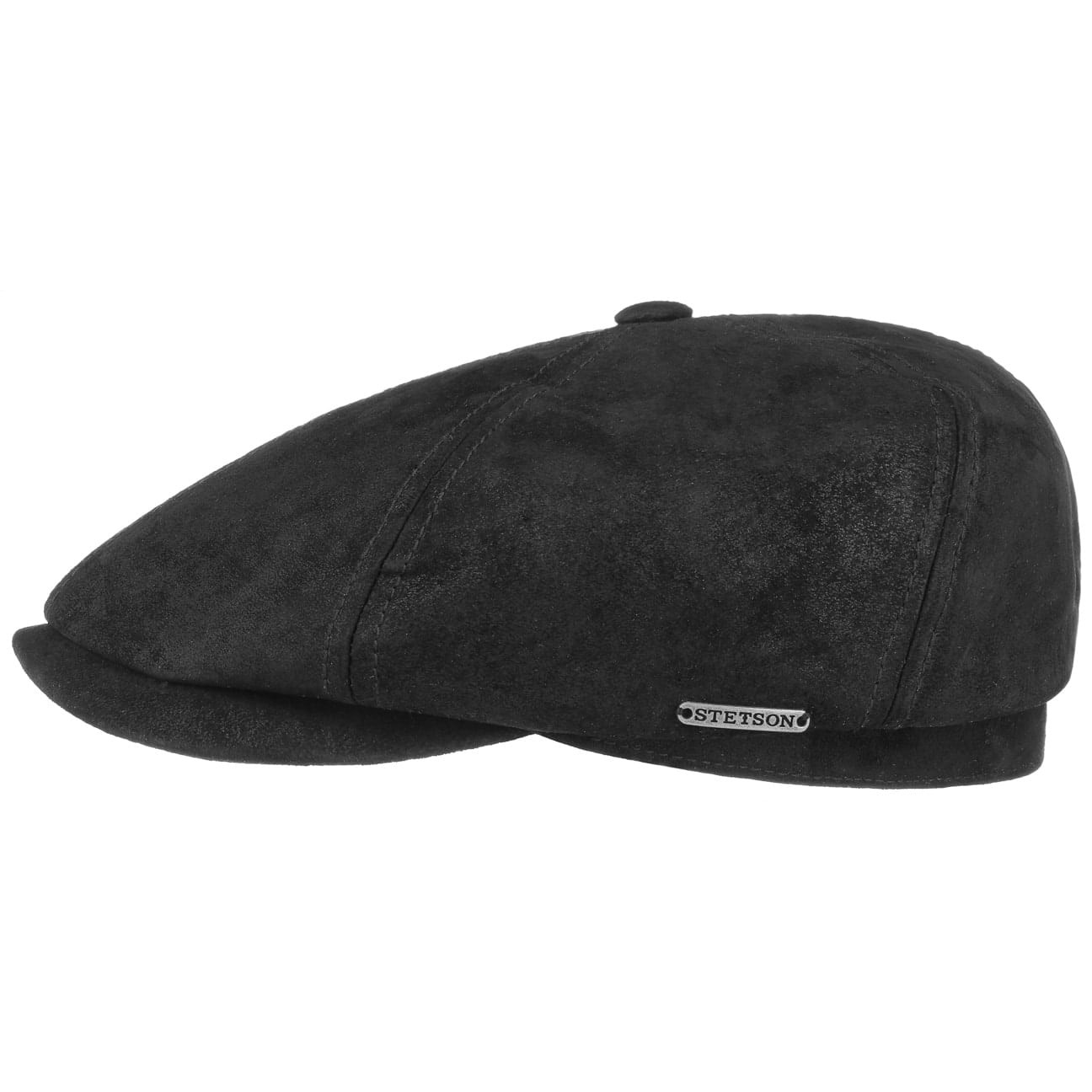 Stetson 6-Panel Cap Leather Black | Läderkeps