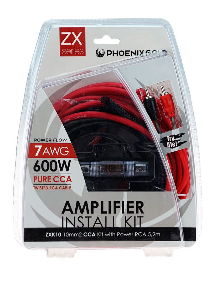 Phoenix Gold 10MM² / 7AWG, 600W PURE CCA INSTALL KIT - ZXK10