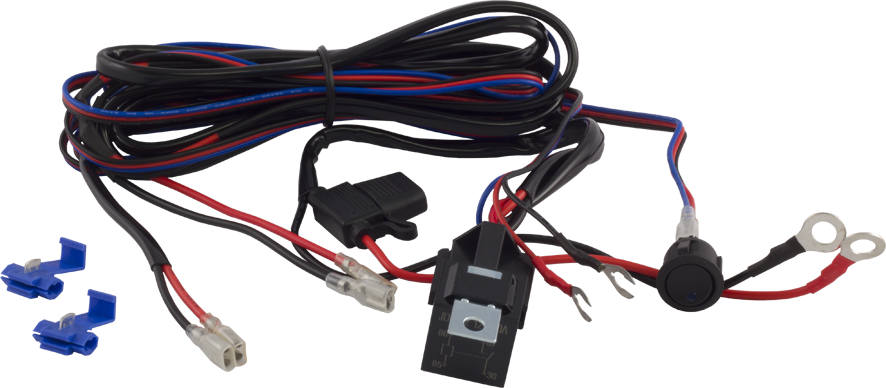 Extraljuskablage för 2 ljus, med relä, brytare