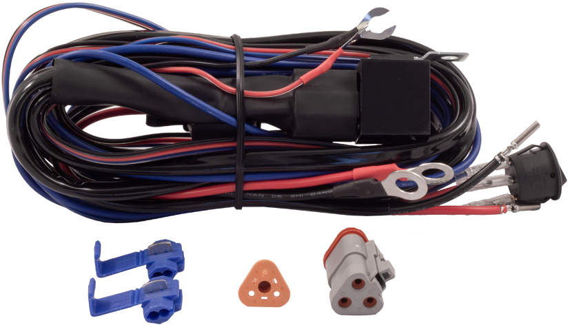 Extraljuskablage för 1 ljus, med relä och 3-pol Deutschkontakt